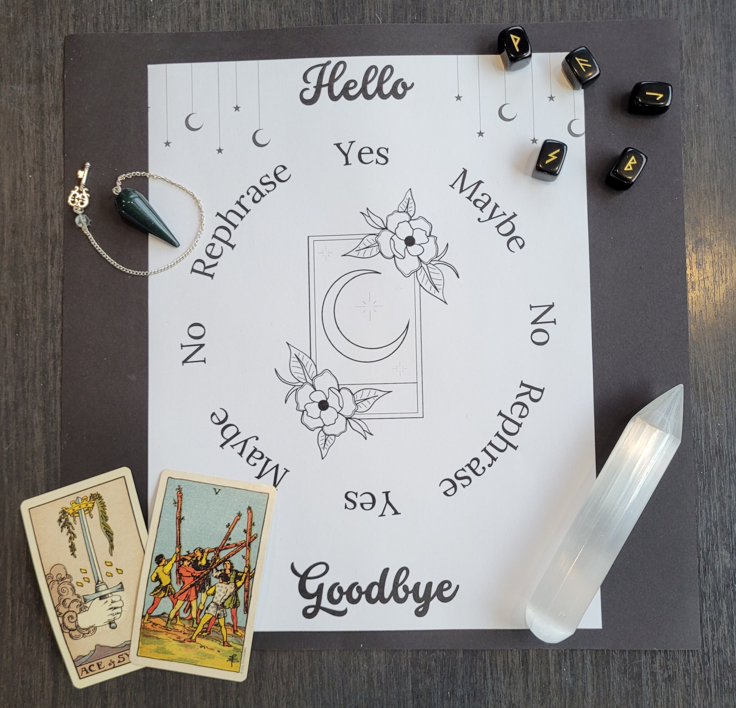 Printable Pendulum Board, Witch Board, Witchcraft, Divination, Witchy ...