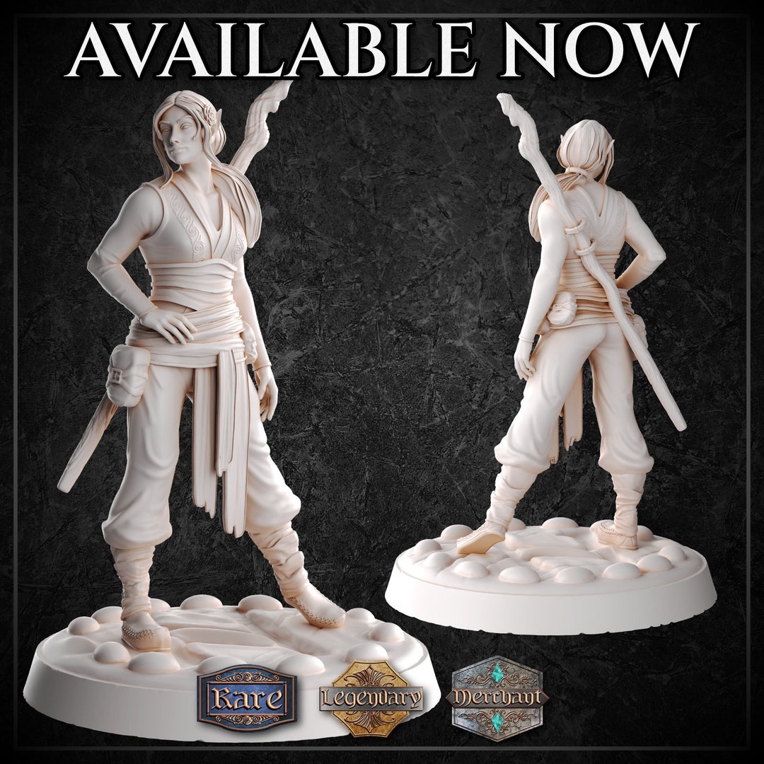 Female Elf Monk Fantasy Resin Miniature All Tabletop RPG Compatible RPG ...