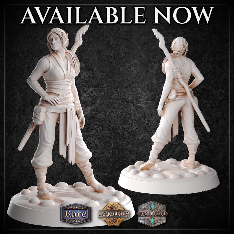 Female Elf Monk Fantasy Resin Miniature All Tabletop RPG Compatible RPG ...