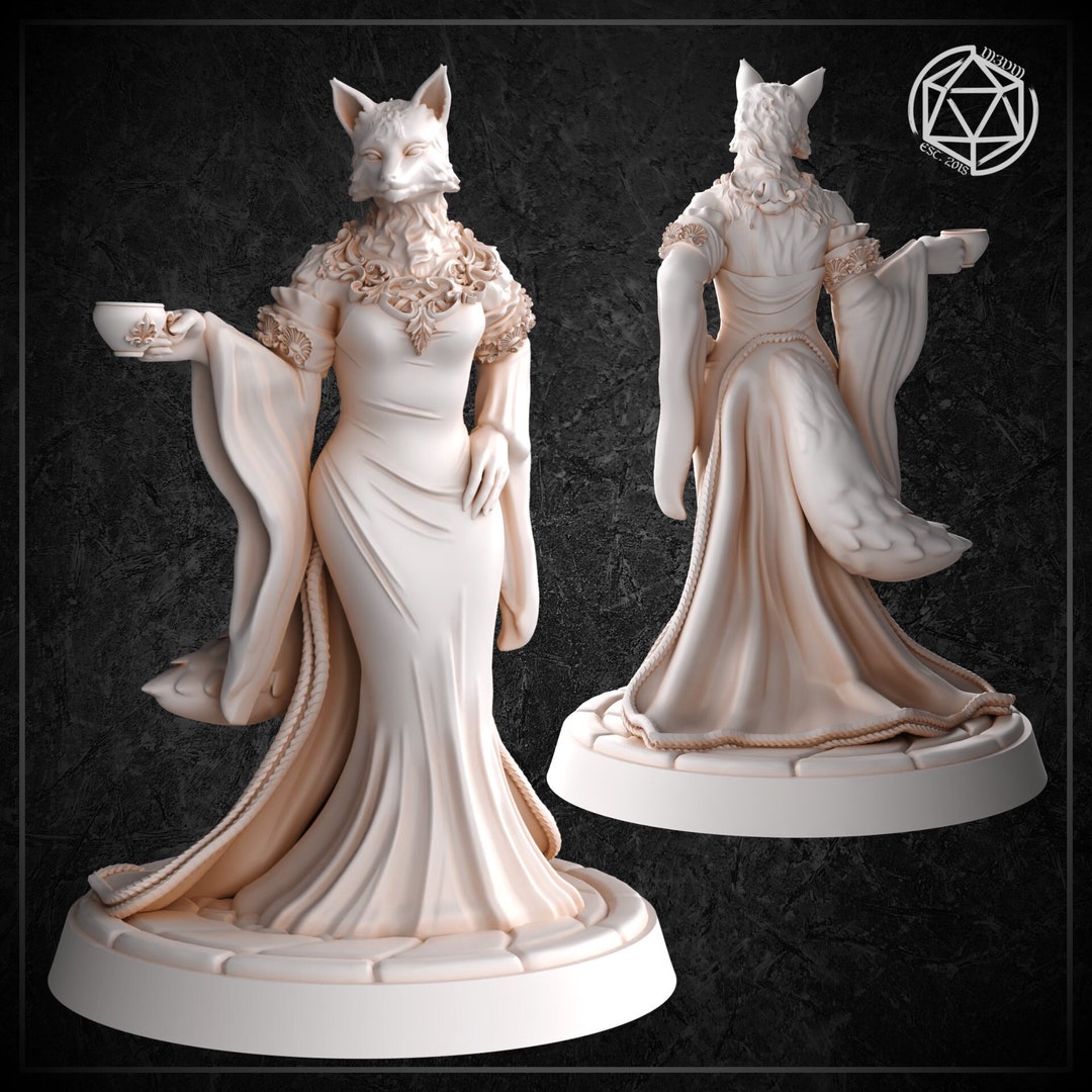 Elegant Foxfolk Fantasy Resin Miniature All Tabletop RPG Compatible RPG ...