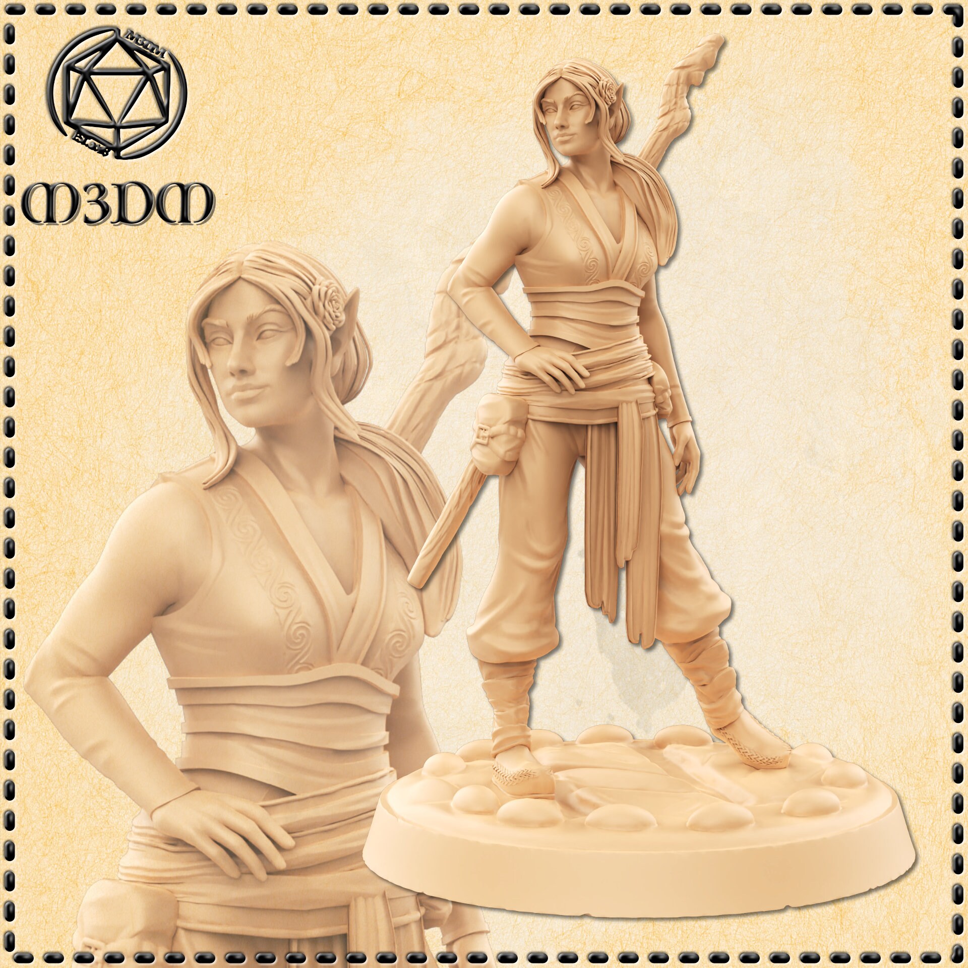 Female Elf Monk Fantasy Resin Miniature All Tabletop RPG Compatible RPG ...