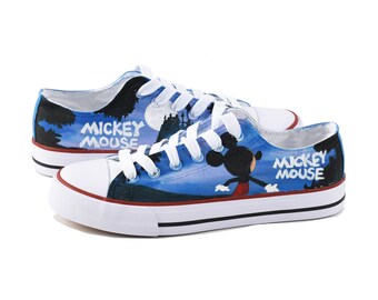 Mickey Mouse Painted Shoes - Etsy
