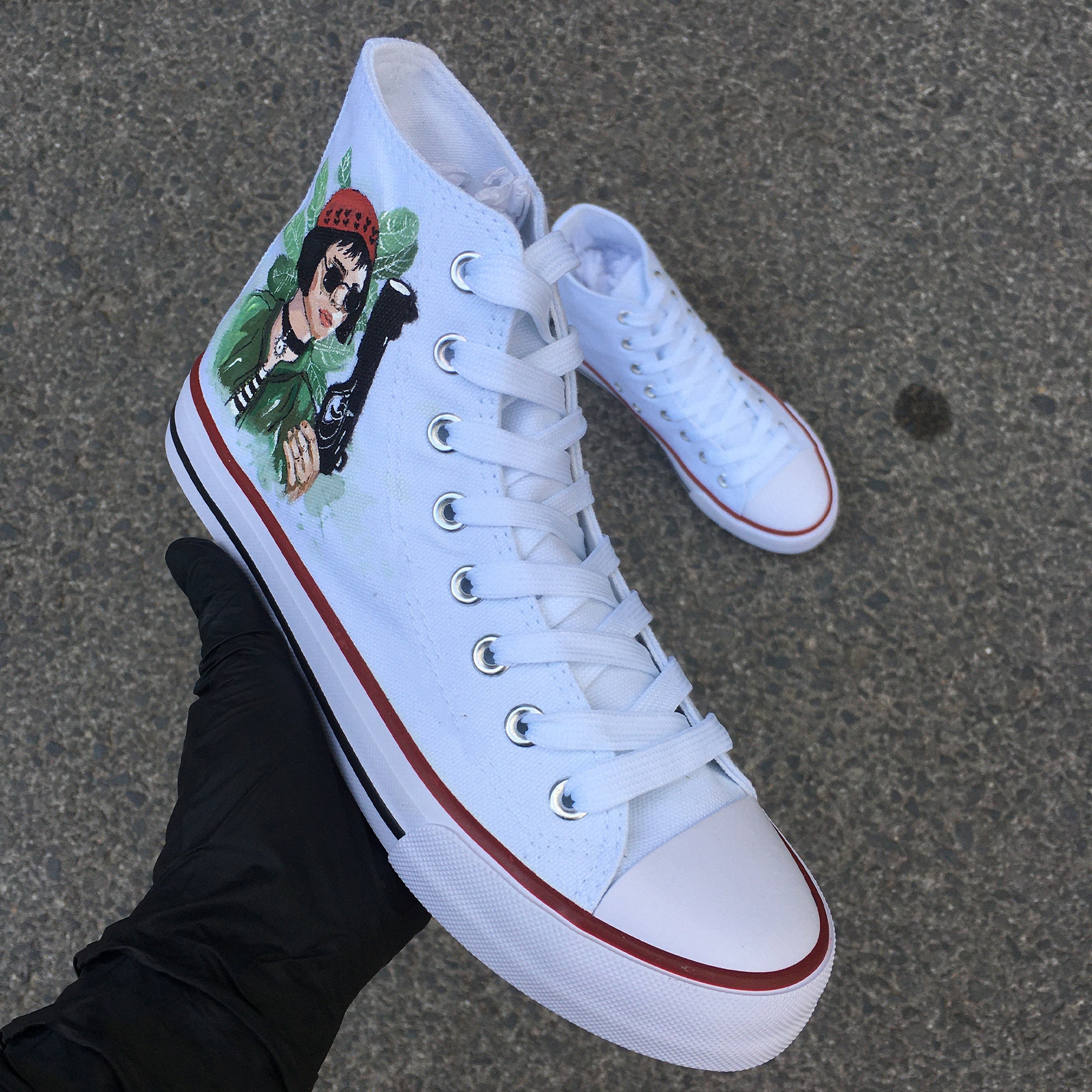 Leon Custom Canvas Shoe Hand Painted Sneaker Moive Character - Etsy