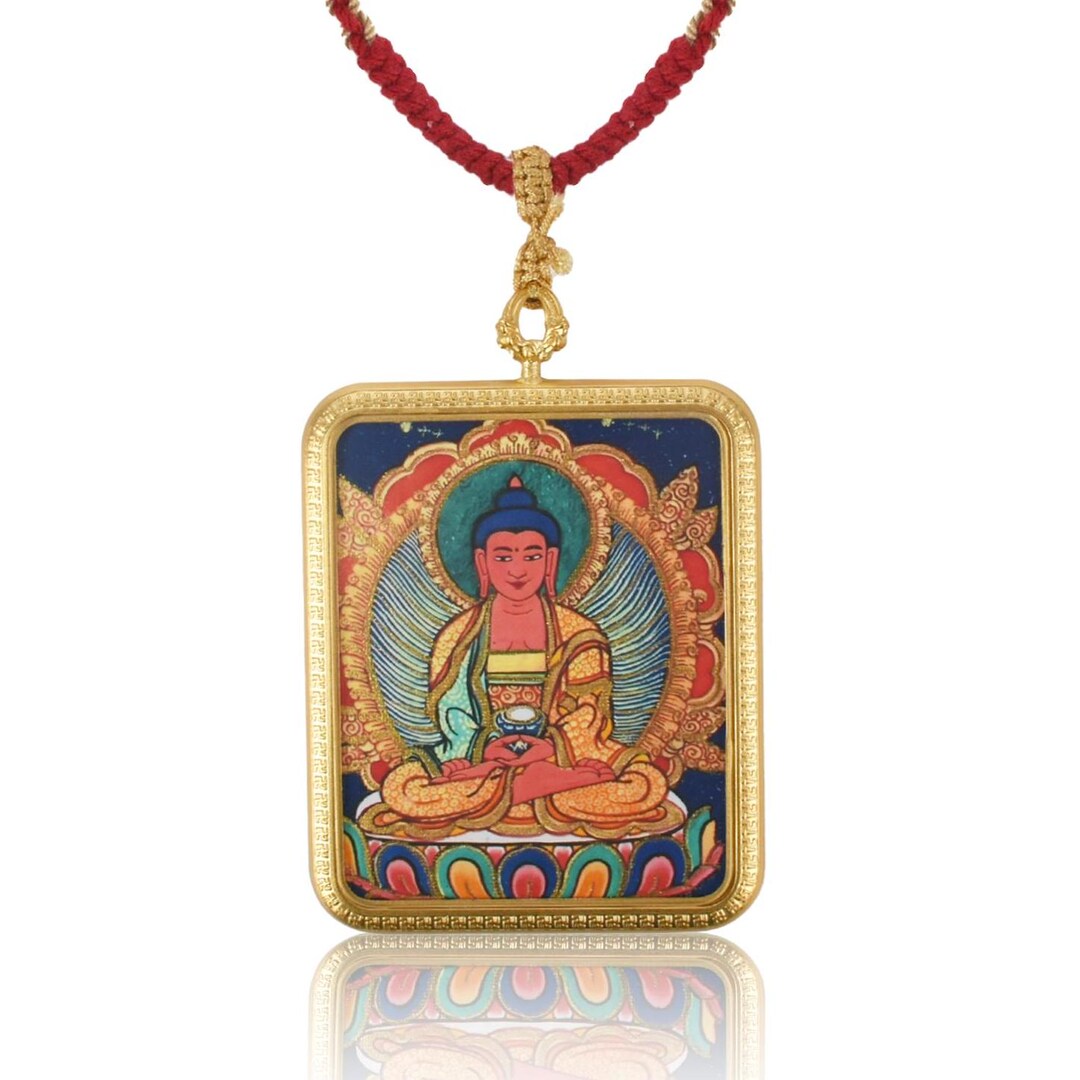 Amitabha Buddha Pendant Necklace, Handmade Buddha Amulet, Authentic ...