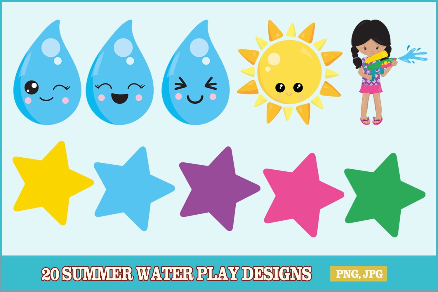 Summer Water Play, Water Play, Clipart, Clipart Commercial Use, Vector ...