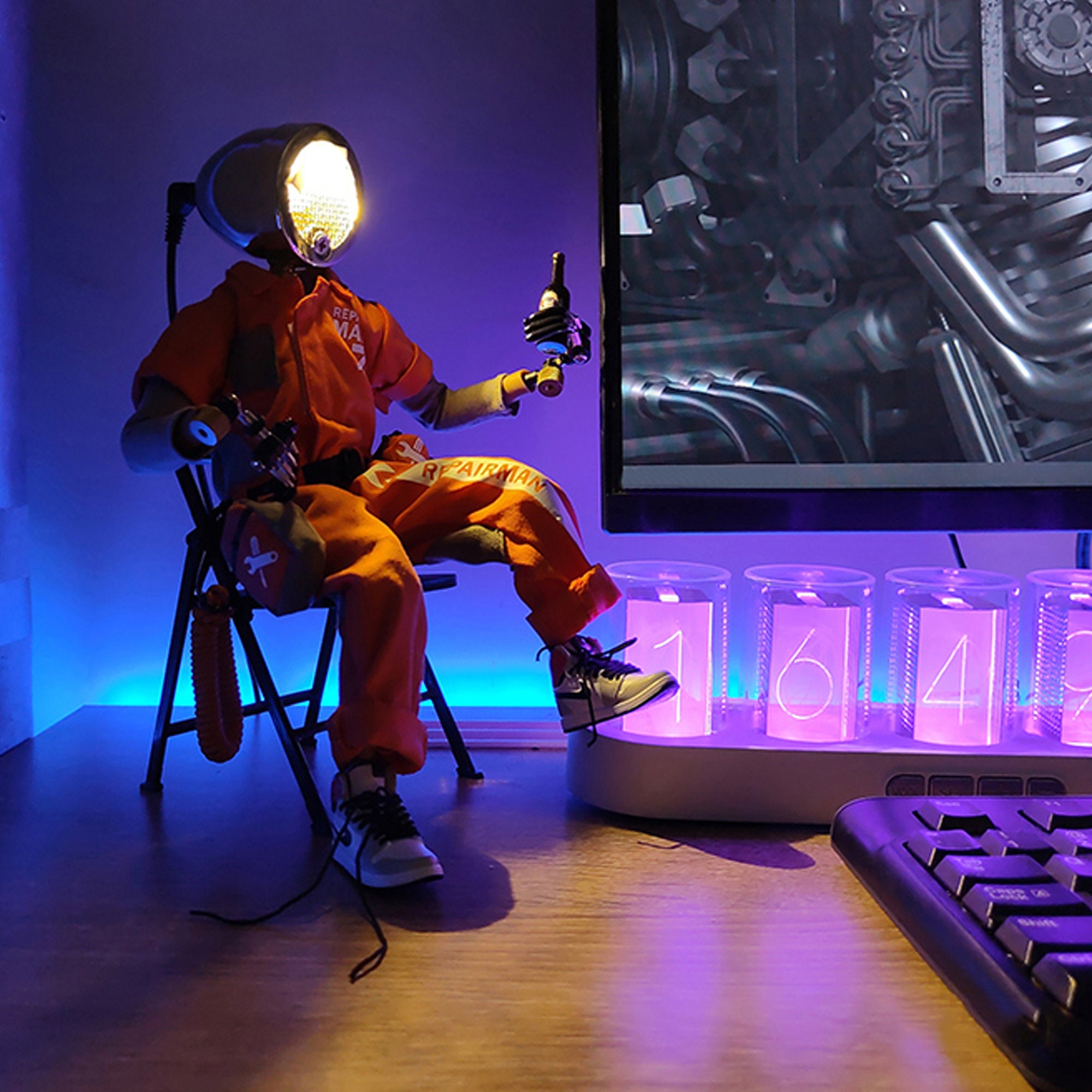 Robots, Table Lamps, Cyberpunk, Handmade Robots, Gifts for Boys, New ...