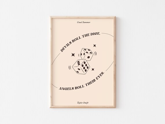 ROLL THE DICE Devils Roll the Dice // Cruel Summer Taylor - Etsy India