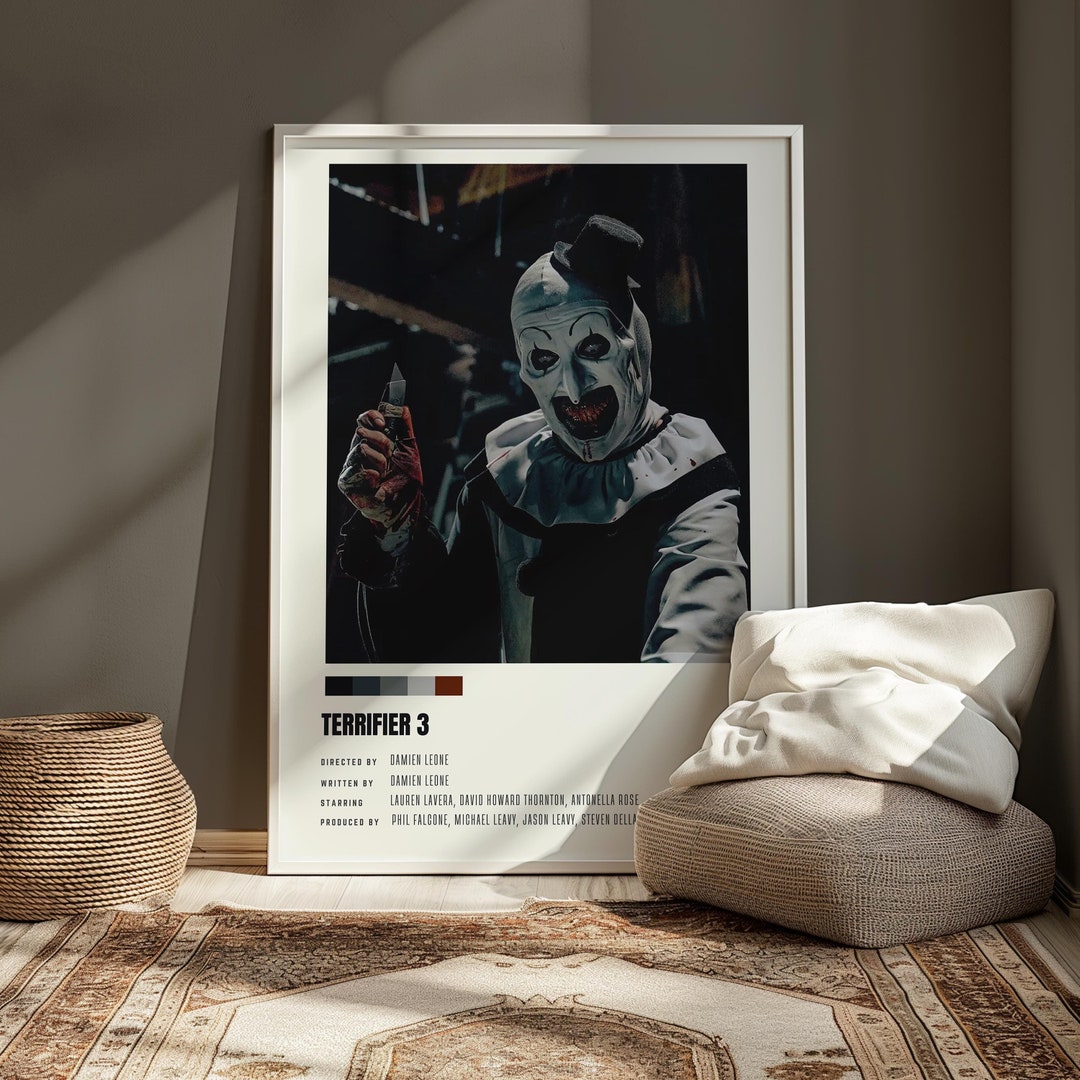 Terrifier 3 Minimalist Movie Poster Custom Movie Poster Vintage Art ...