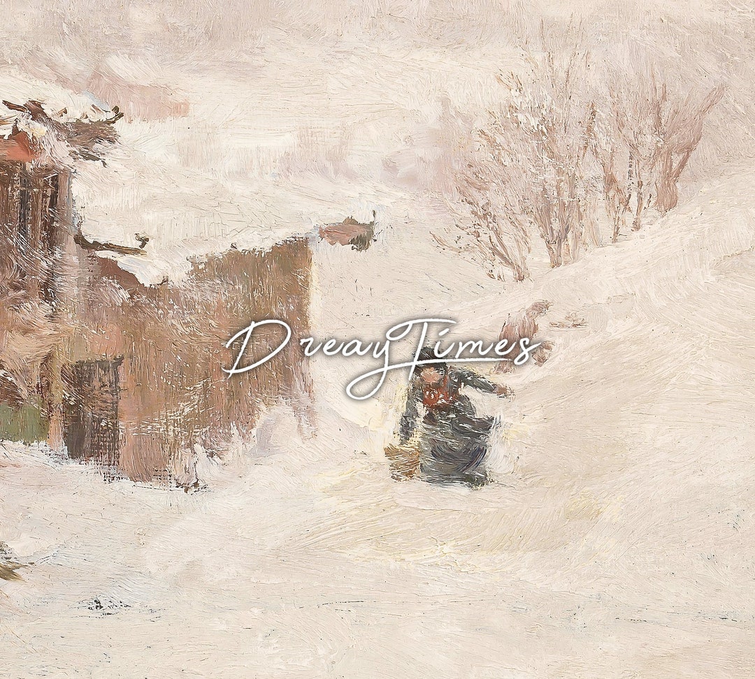 Vintage Winter Storm Print | Printable | Vintage Winter Art | Landscape ...
