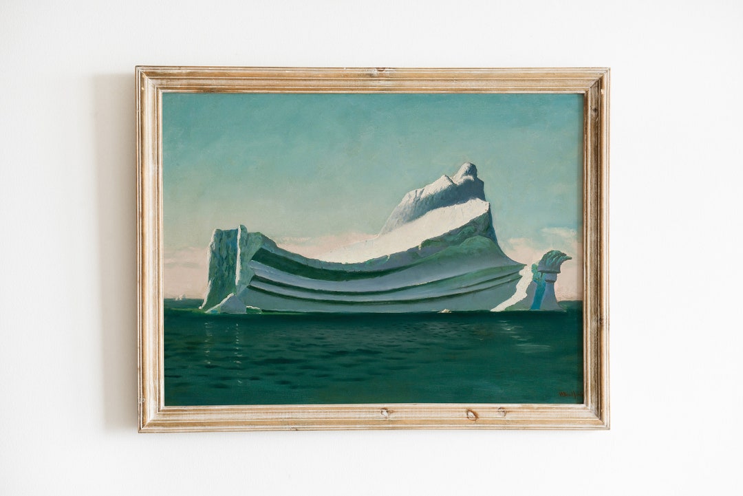 Vintage Polar Ice Cap Paint Vintage Art Iceland Print Cottagecore Decor ...