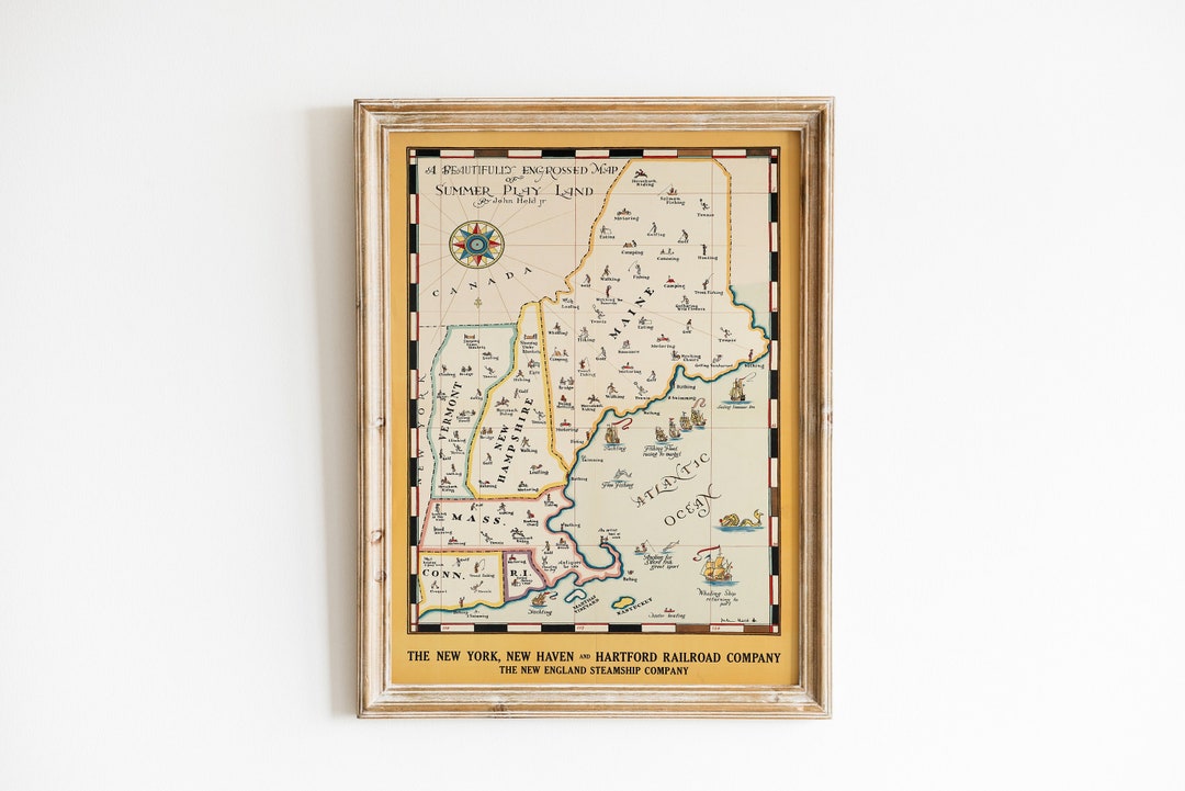 Vintage A Beautifully Engrossed Map | Printable Vintage Map | Home Wall ...