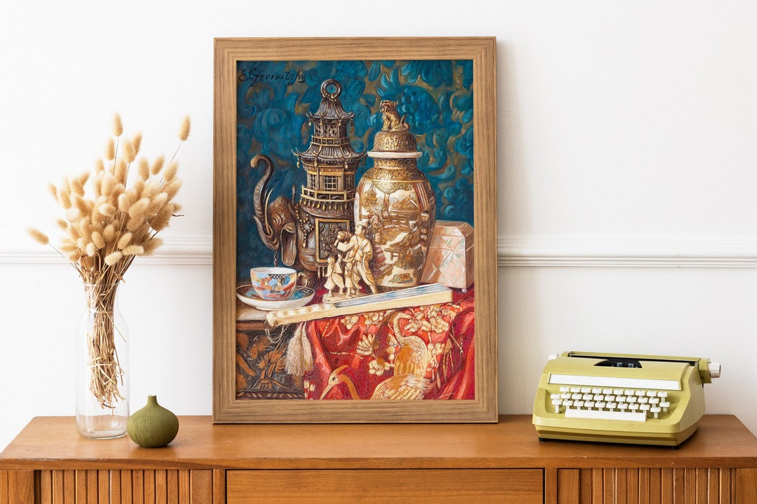 VINTAGE Antique Pottery Still Life Vintage Still Life Oil - Etsy