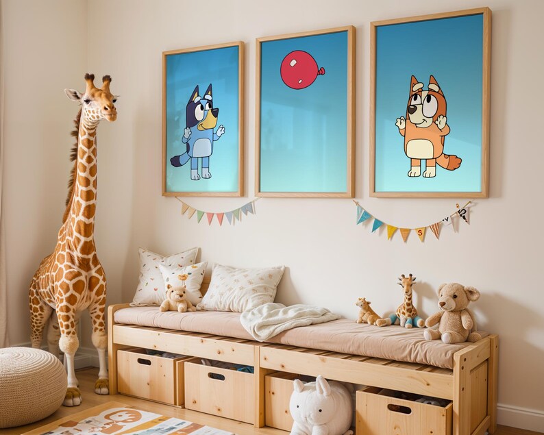 Bluey Prints | Set of Bluey Prints | Wall Art | Childrens Room |nursery | Room Decor | Prints ...