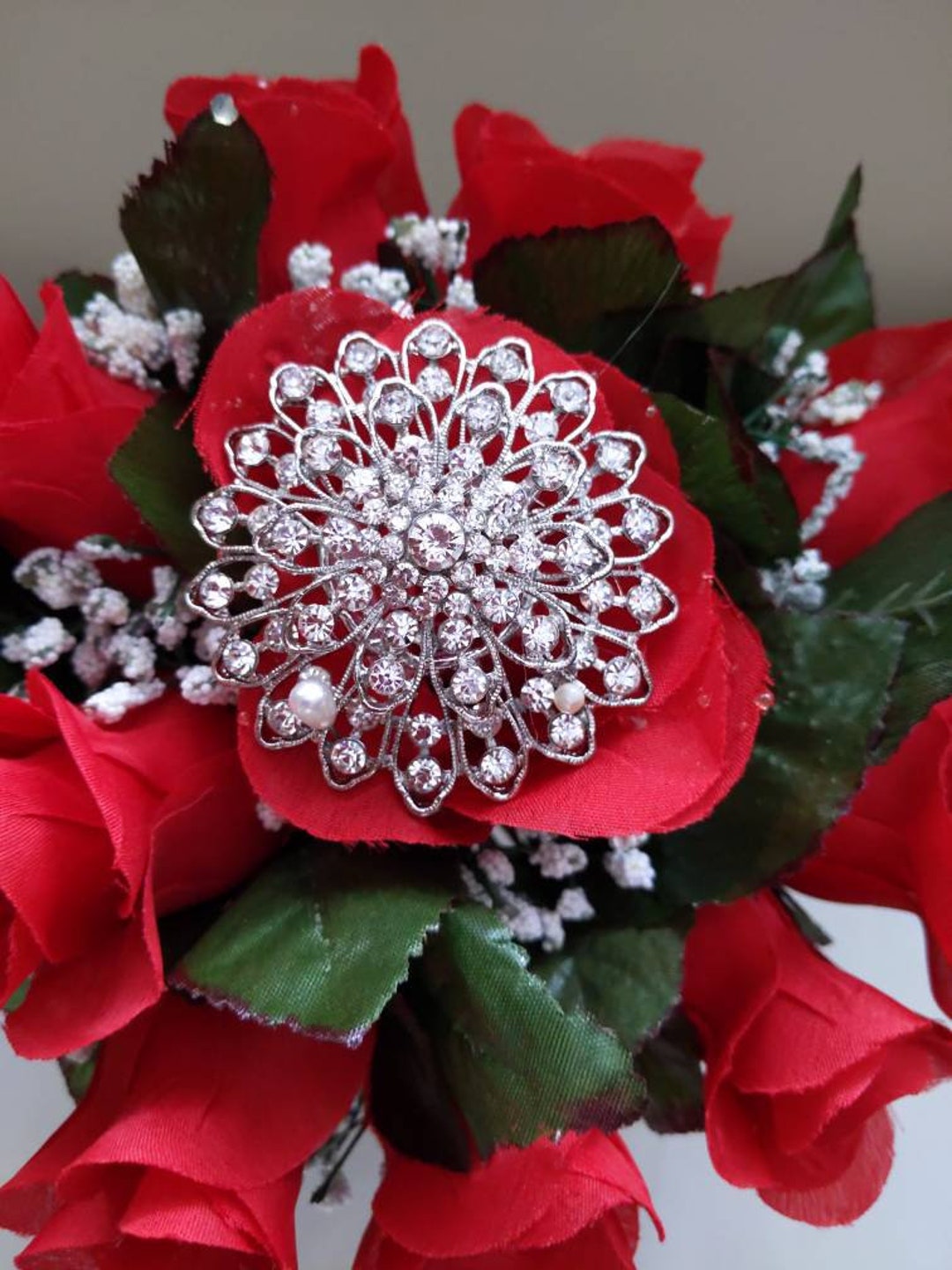 Red Roses Bouquet & Boutonniere - Red Roses Bridal Bouquet Budget ...