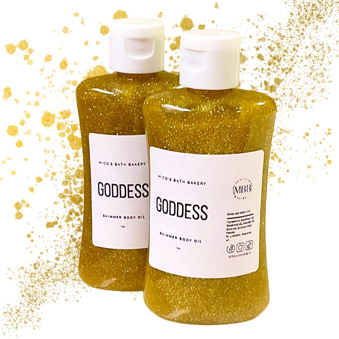 Gold Shimmer Body Oil | Moisturizing Mystical Dry Glitter Body Oil Body ...