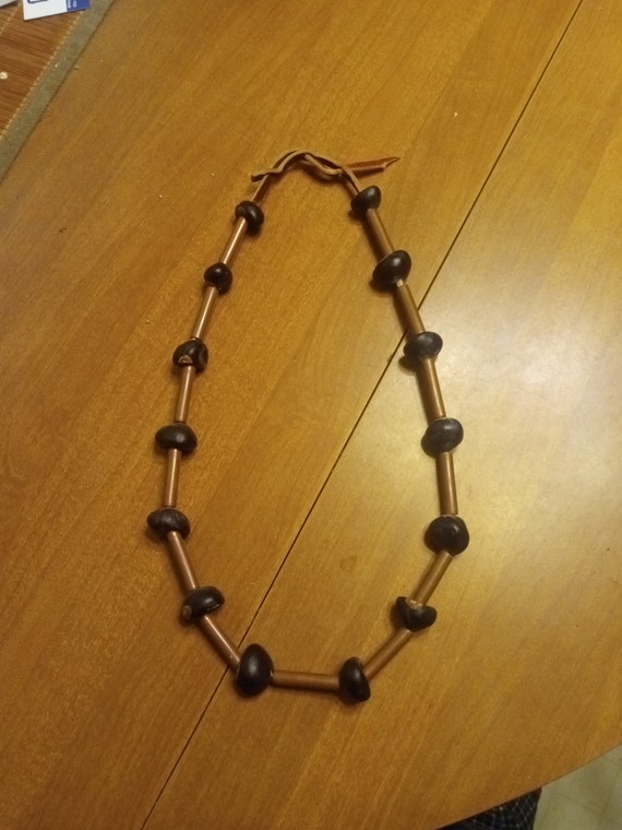 Handmade Native American Necklace Copper Leather Stra… - Gem