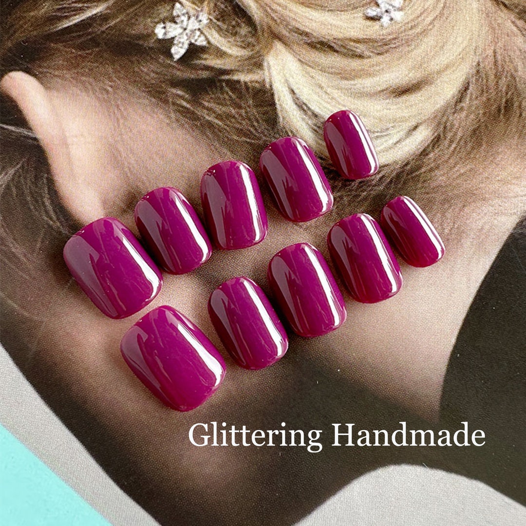 Deep Purple Nails, Purple Nails, Grape Purple Pressed Nails, Pretty ...