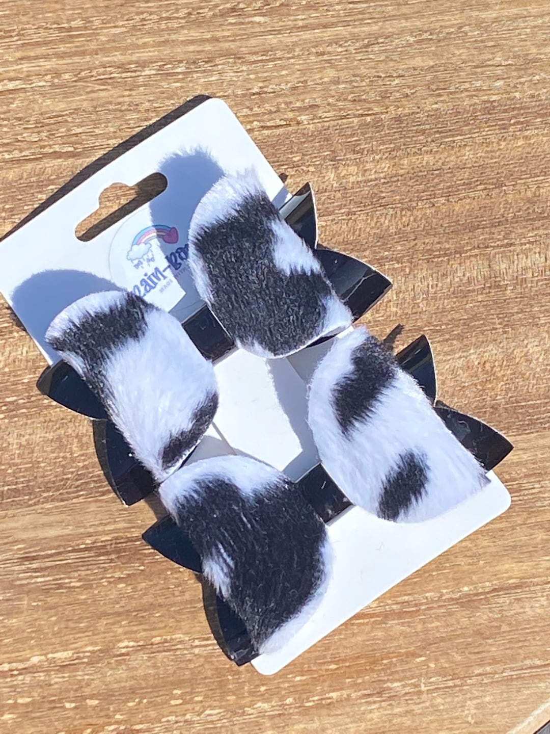 Pigtail Cow Print Bows - Etsy