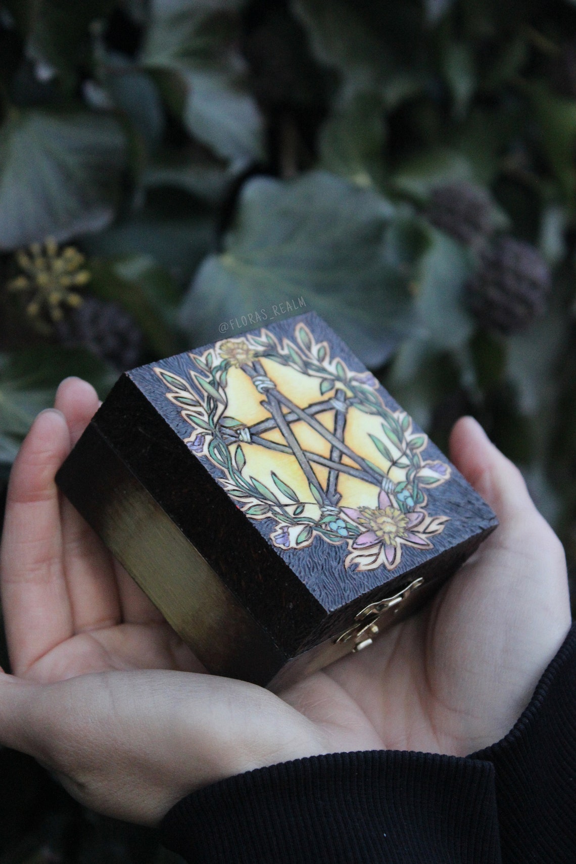 Pentagram Box With Pagan Engraved Pyrography Artwork Ideal - Etsy