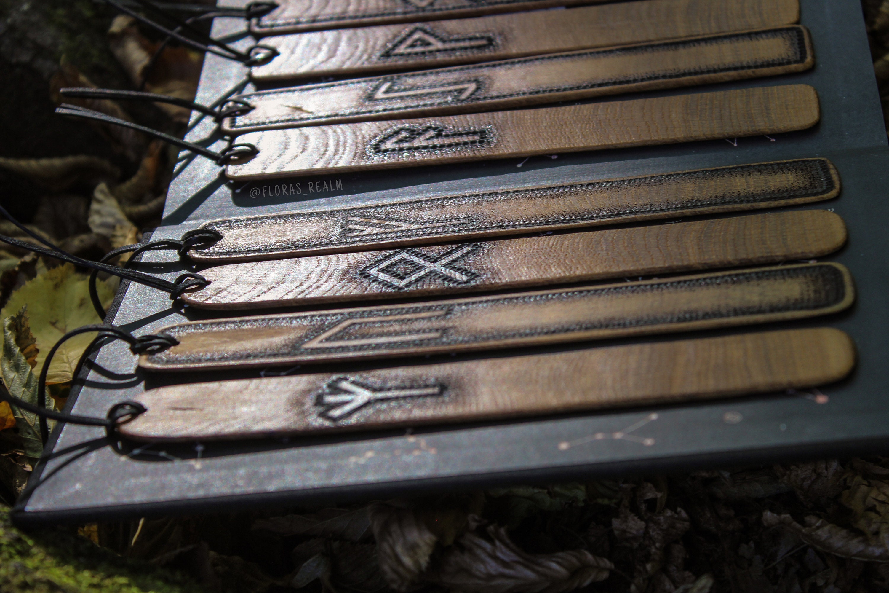 Wood Bookmark With Futhark Symbols Wunjo & Ansuz Rune Set - Etsy