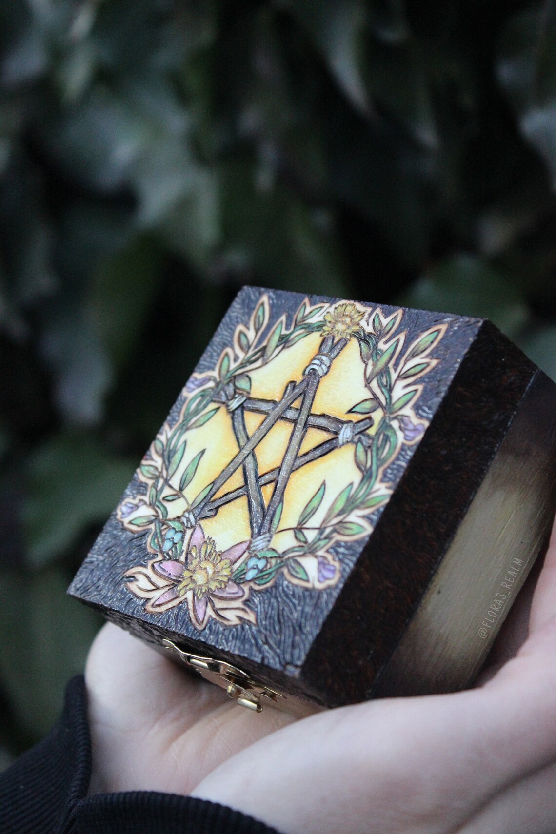 Pentagram Box With Pagan Engraved Pyrography Artwork Ideal - Etsy