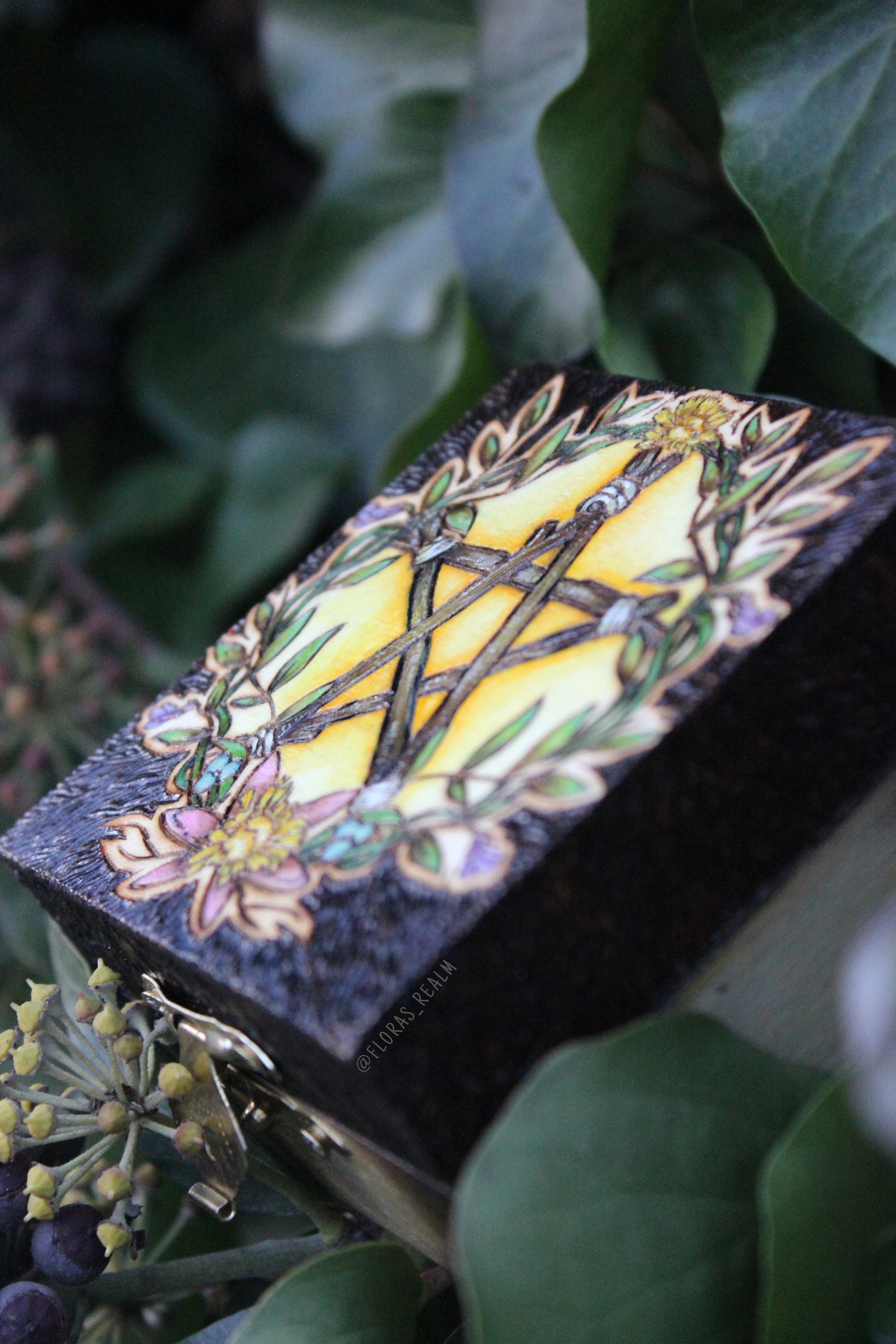 Pentagram Box With Pagan Engraved Pyrography Artwork, Ideal Wooden ...