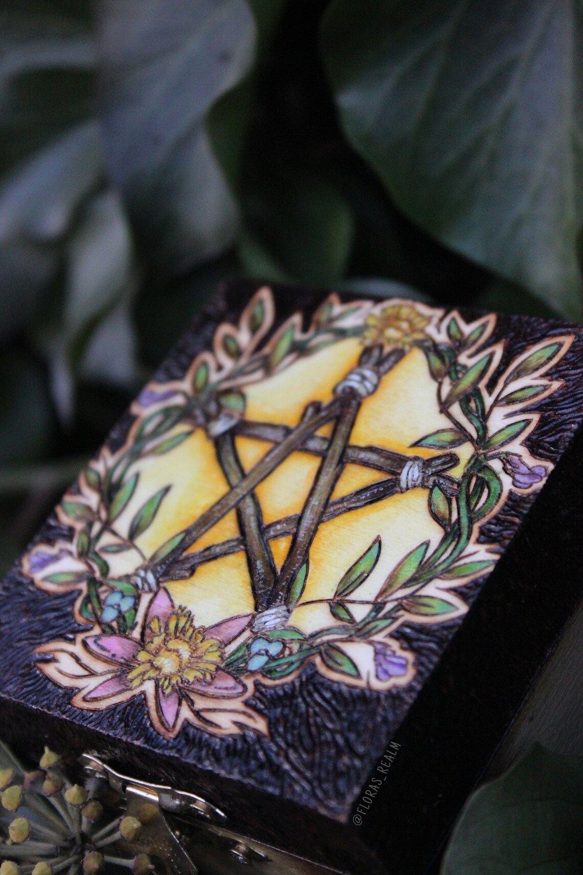 Pentagram Box With Pagan Engraved Pyrography Artwork Ideal - Etsy