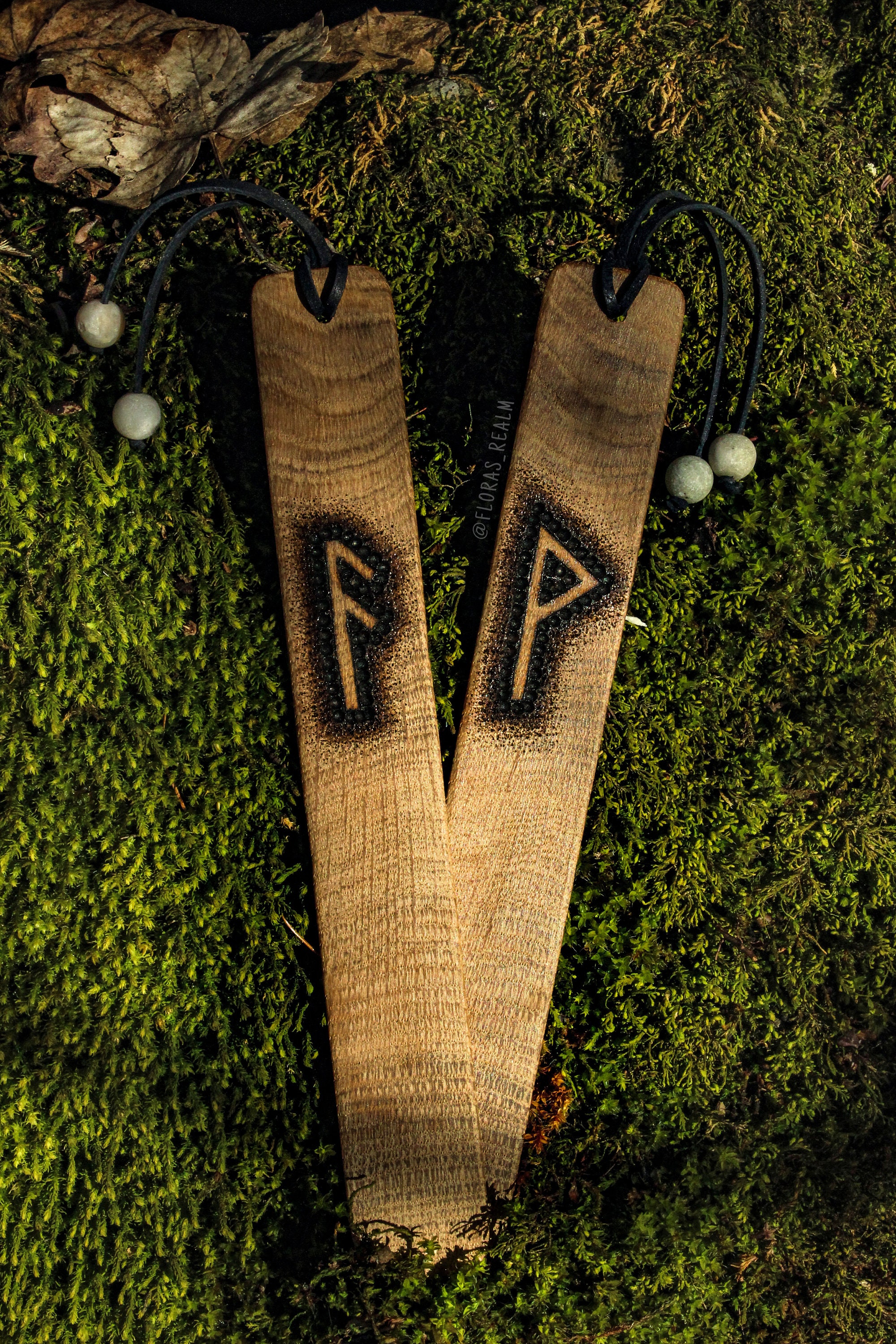 Wood Bookmark With Futhark Symbols Wunjo & Ansuz Rune Set - Etsy