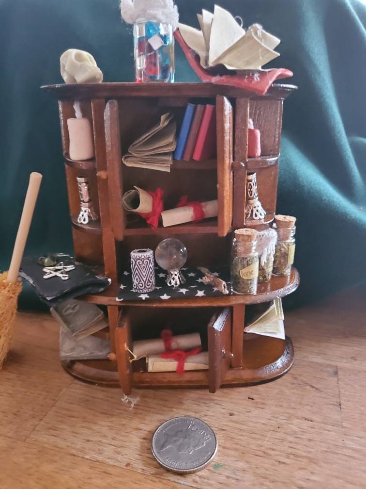 Miniature Witches Cabinet Filled With an Array of Handmade Items. Spell ...