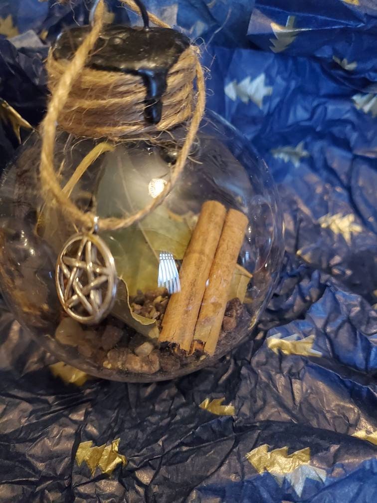 Witches Ball/spell Bottle / Baubles Protection Spell Ornaments Tree ...