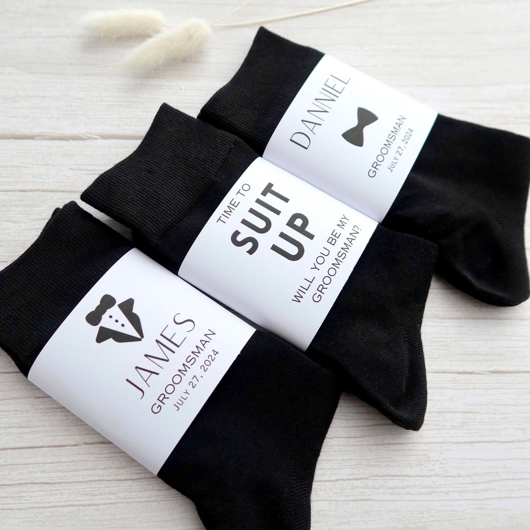 Groomsmen Socks Personalised Groomsmen Sock Labels Personalised Wedding ...