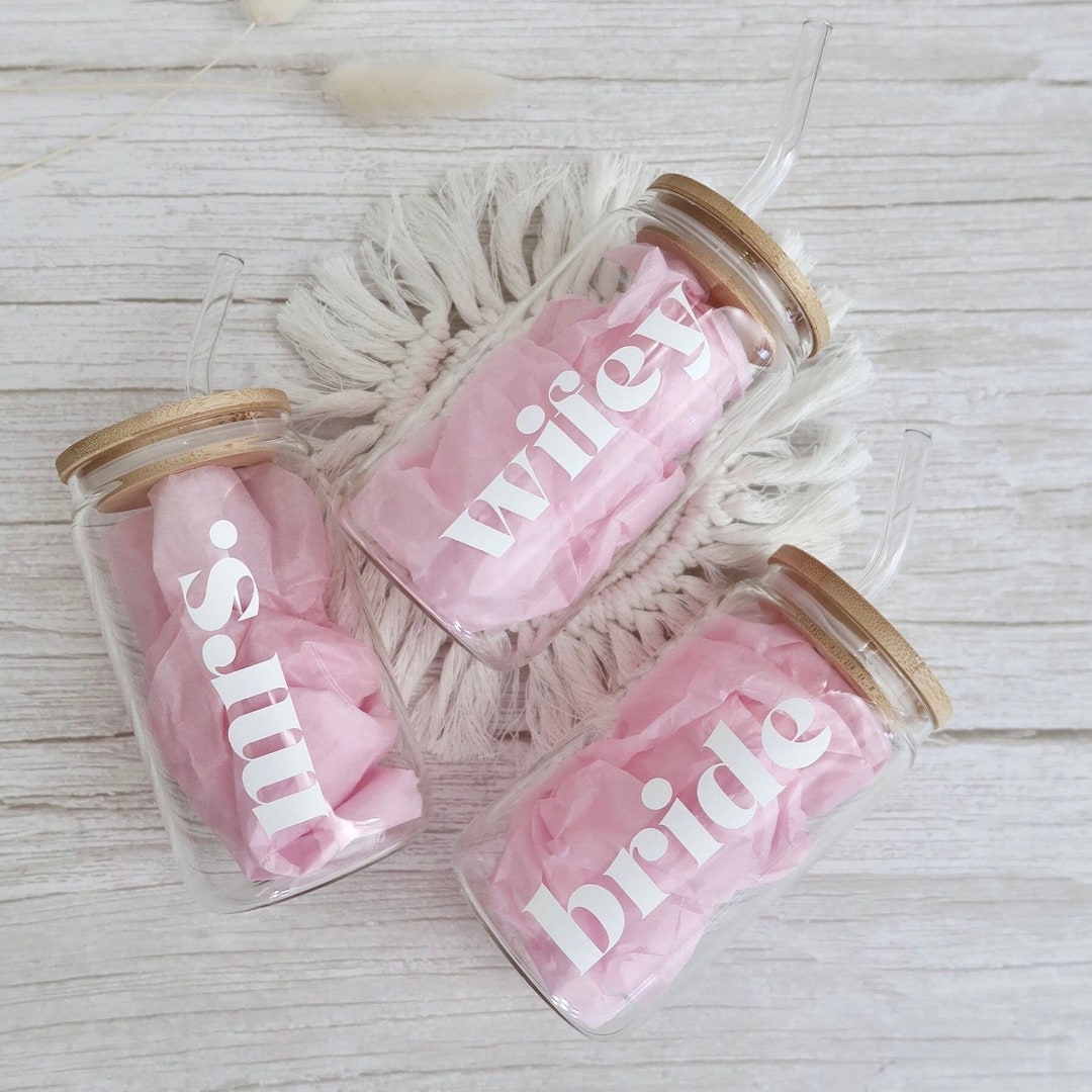 Bride Glass Tumbler Custom Glass Tumbler Personalized Iced Coffe Glass ...