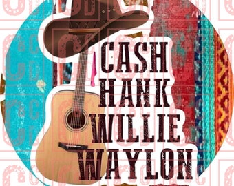 Cash Hank Merle Willie Waylon SVG - Etsy