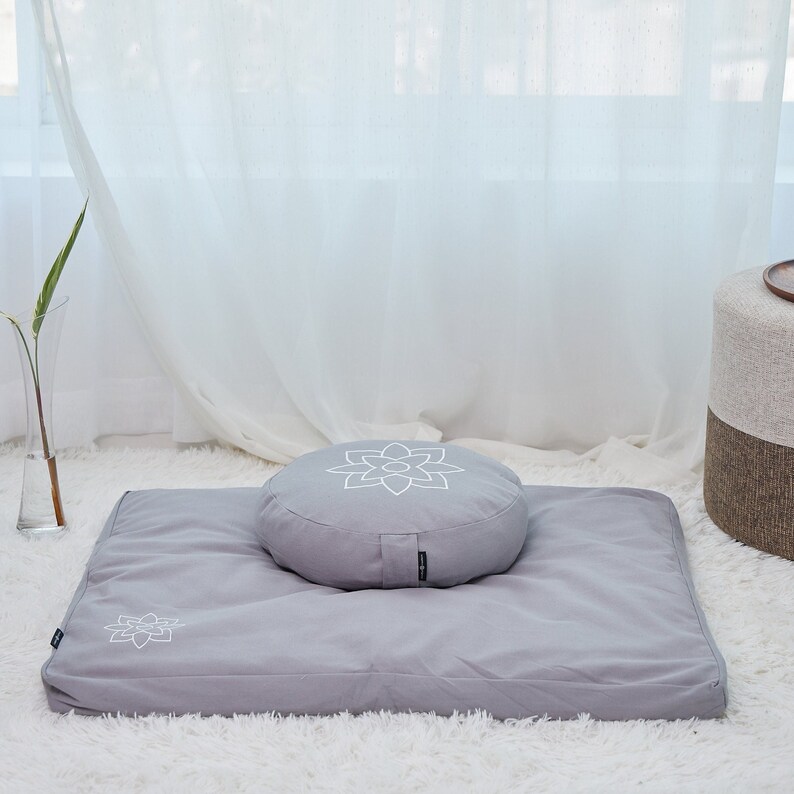 Round Meditation Cushion Set Zafu and Zabuton Floor Cushion - Etsy