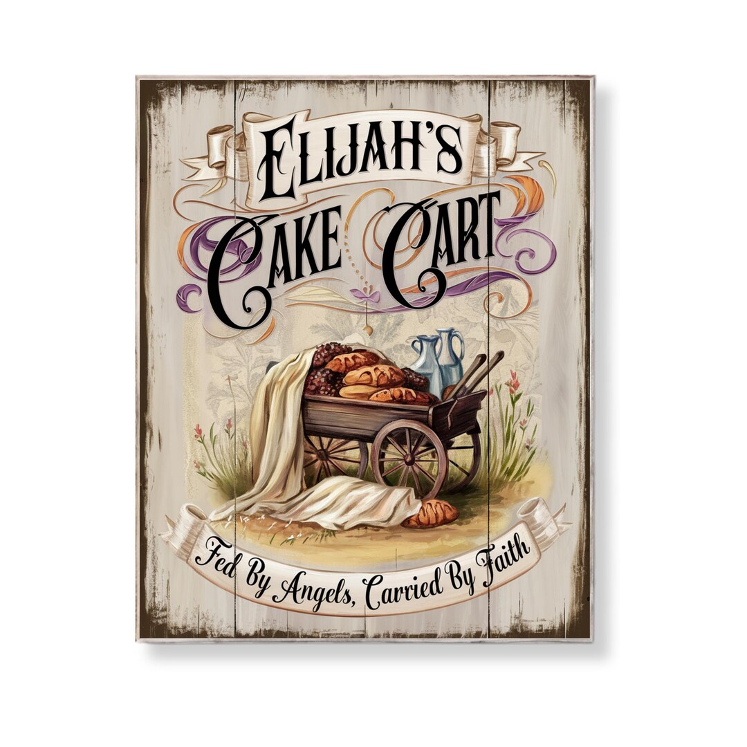 Christian Bread Cart Wall Art Printable Elijah Angel Cake Scripture ...