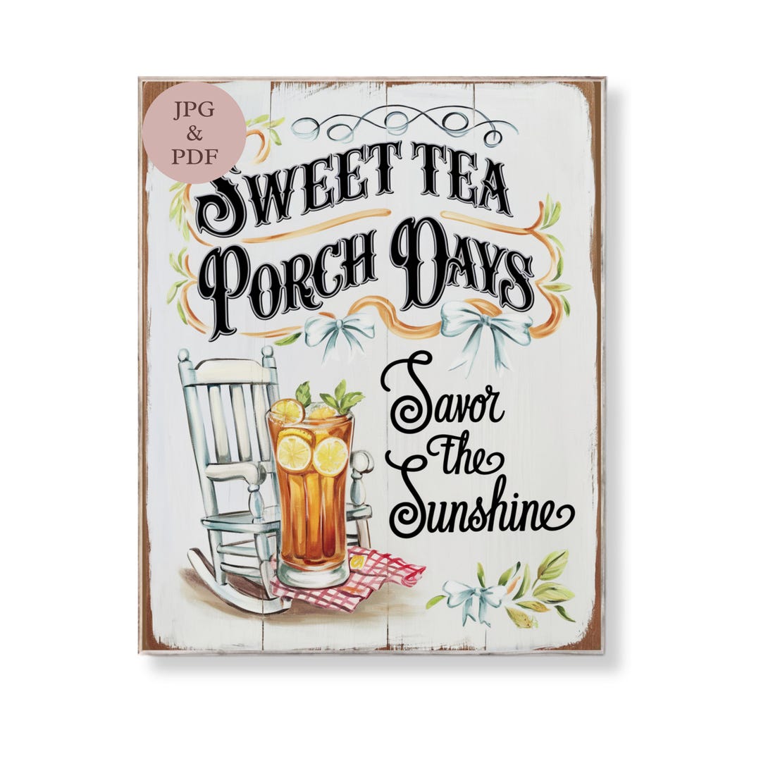 Sweet Tea Porch Sign: Southern Sunshine Quote Art (digital Download ...