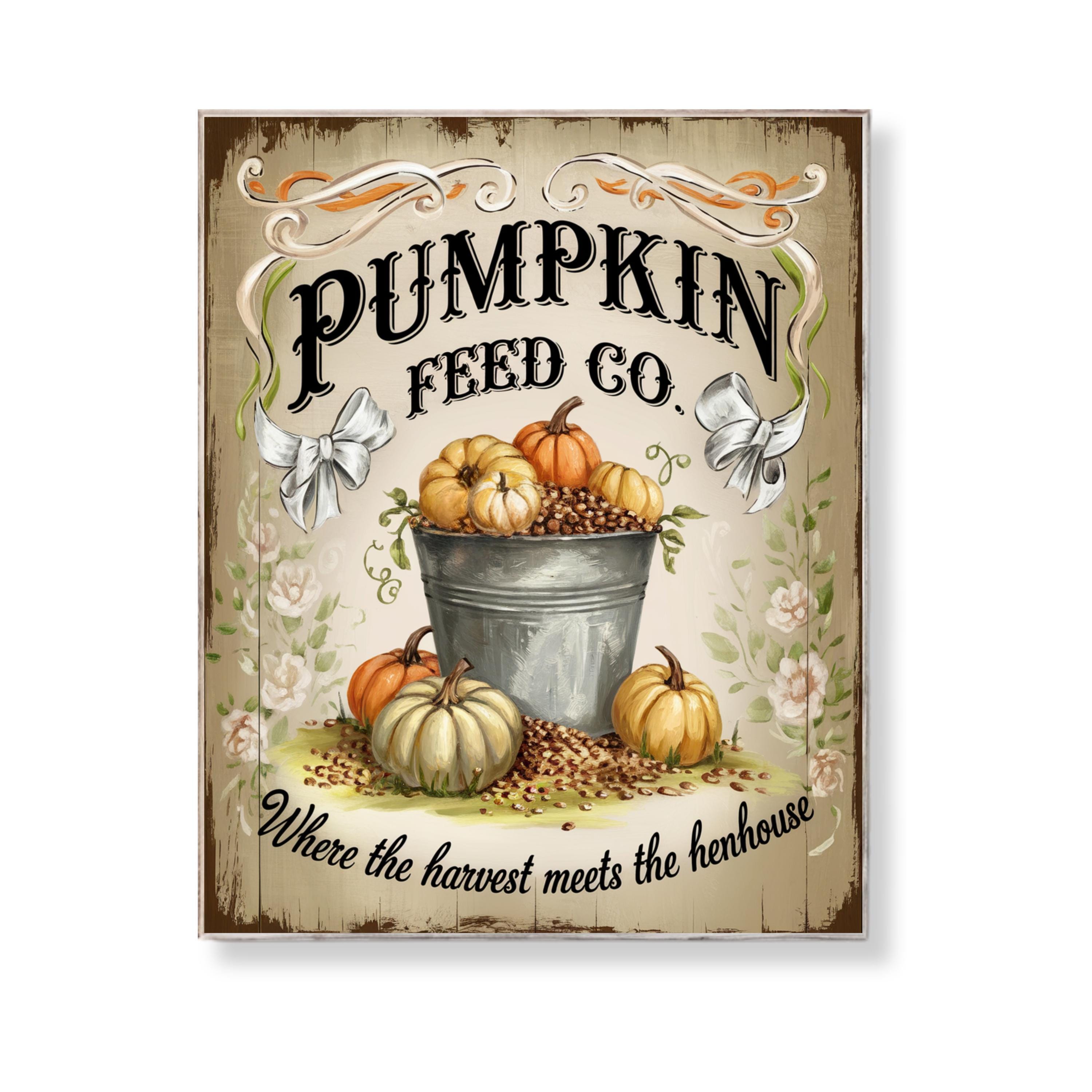 Fall Chicken Coop Pumpkin Feed Sign Printable Farm Decor Rustic Harvest ...