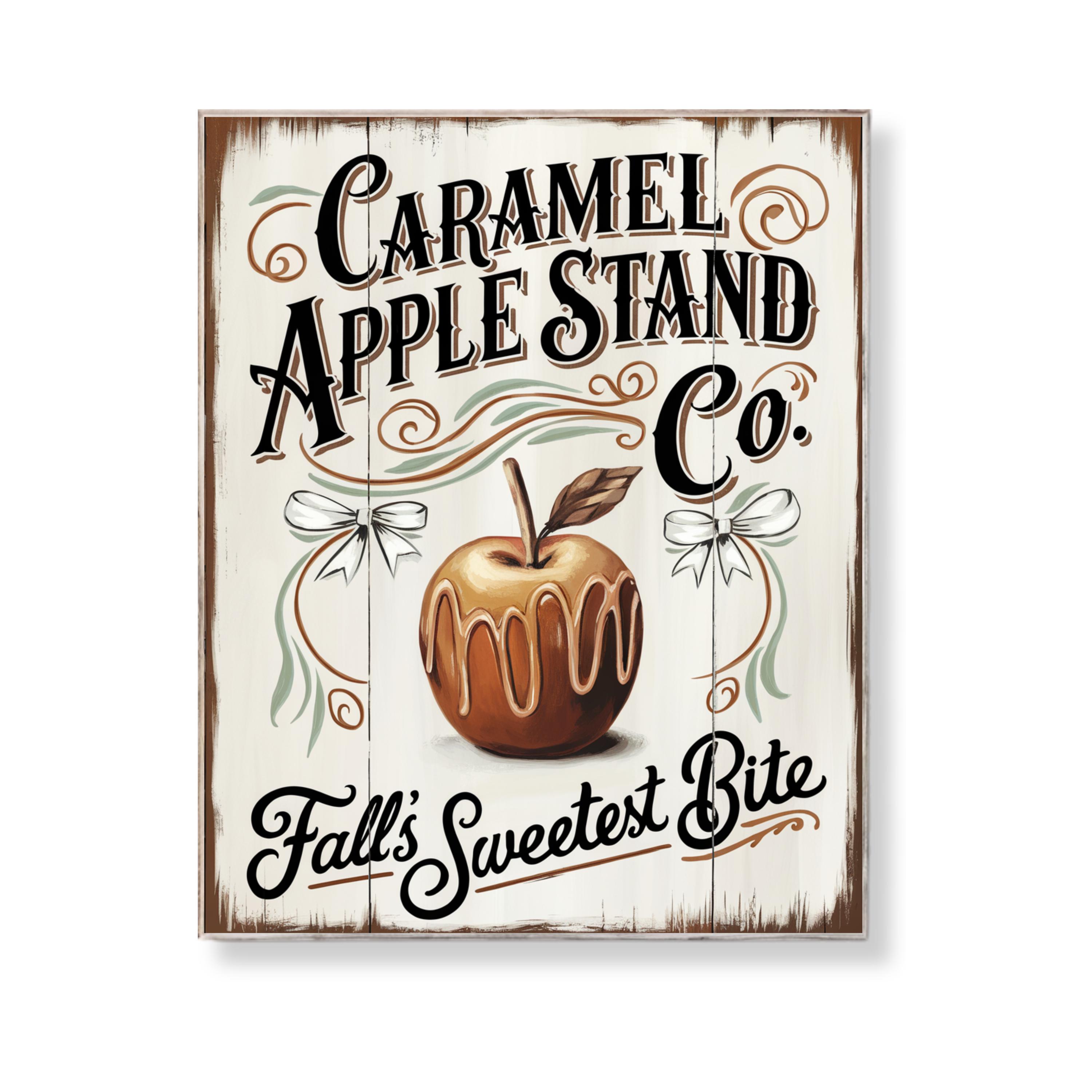 Caramel Apple Stand Digital Wall Art Fall Apple Farm Sign Printable ...