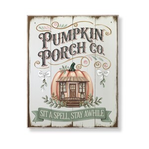 Pumpkin Porch Co Sign Vintage Shabby Chic Fall Decor Summerween Cottage ...