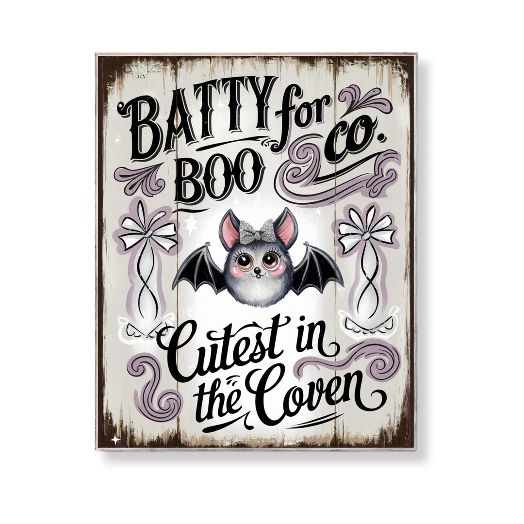 Cute Halloween Bat Sign Cutest in the Coven Printable Digital Download ...