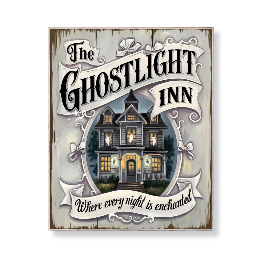 The Ghostlight Inn Halloween Printable Haunted House Decor Spooky Fall ...