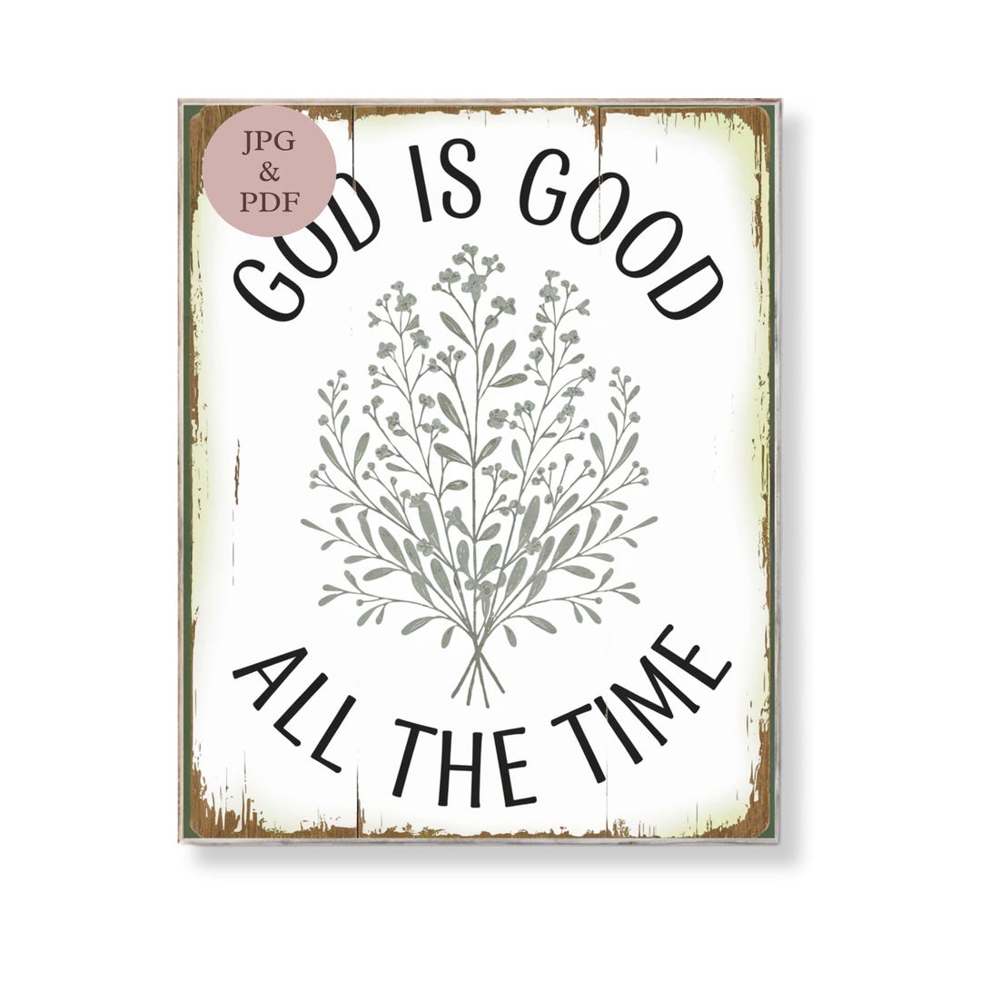 God is Good Sign Christian Wall Art Rustic Farmhouse Bible Quote ...