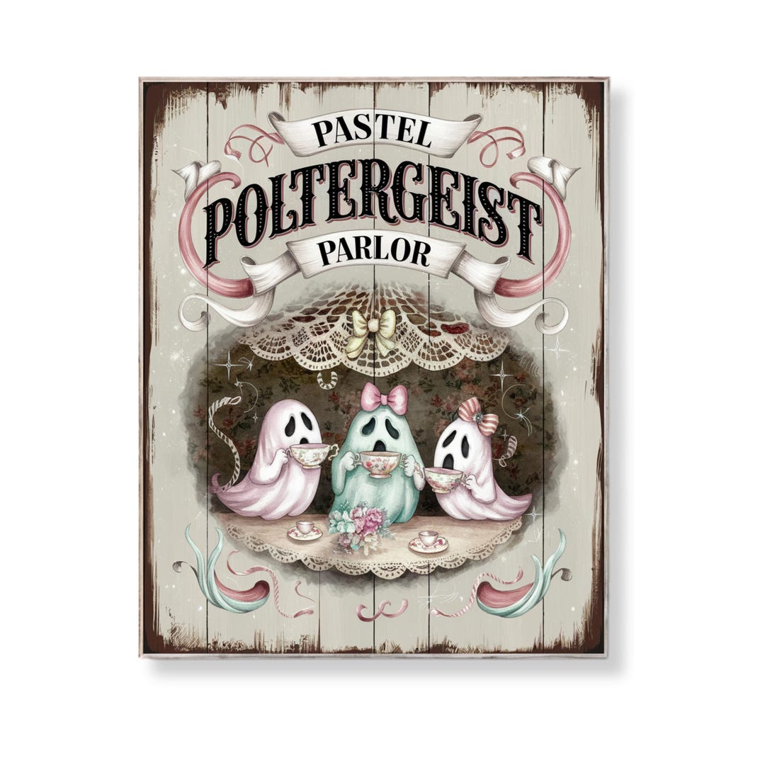 Shabby Chic Halloween Ghost Tea Party Art: Pastel Poltergeist Printable ...