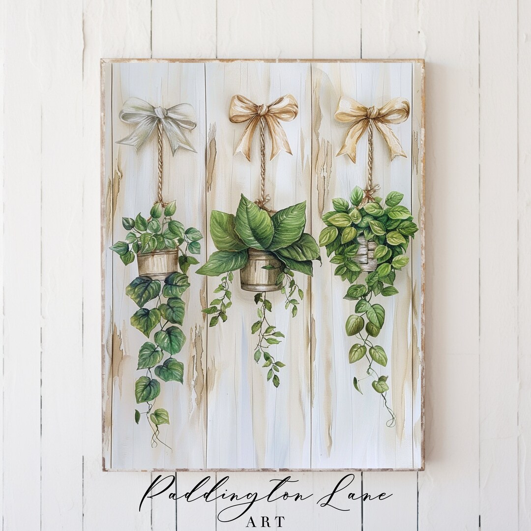 Printable House Plant Sign, White Wood Farmhouse Sign, Rustic Home ...