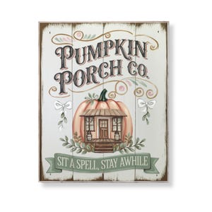 Pumpkin Porch Co Sign Vintage Shabby Chic Fall Decor Summerween Cottage ...