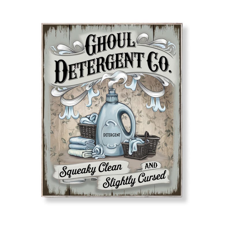 Spooky Halloween Laundry Room Sign: Gothic Witch Art (digital Download ...