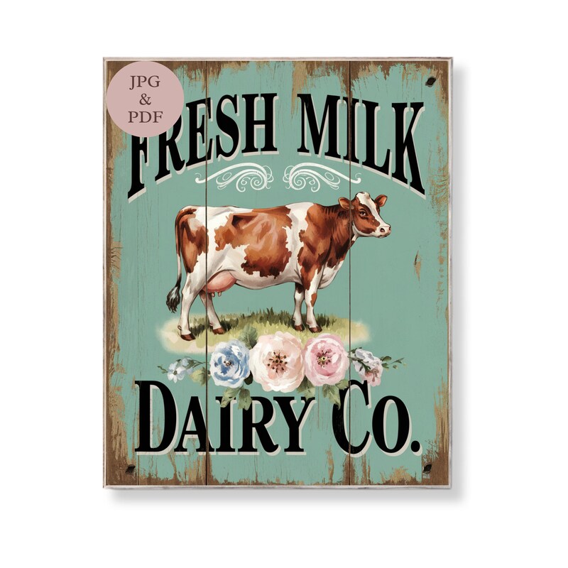 Vintage Dairy Sign - Etsy