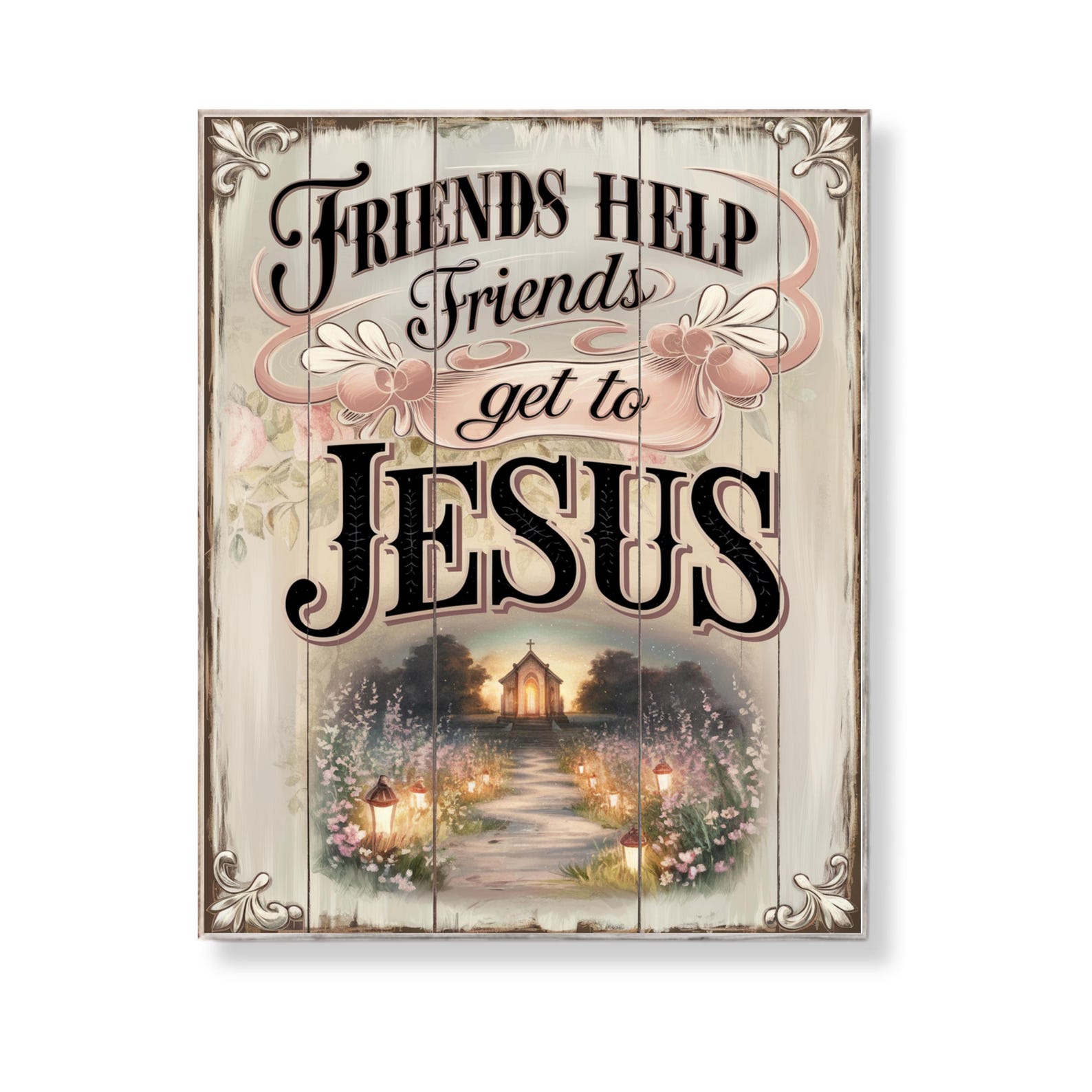 Christian Friendship Wall Art Encouragement Bible Verse Sign Shabby ...
