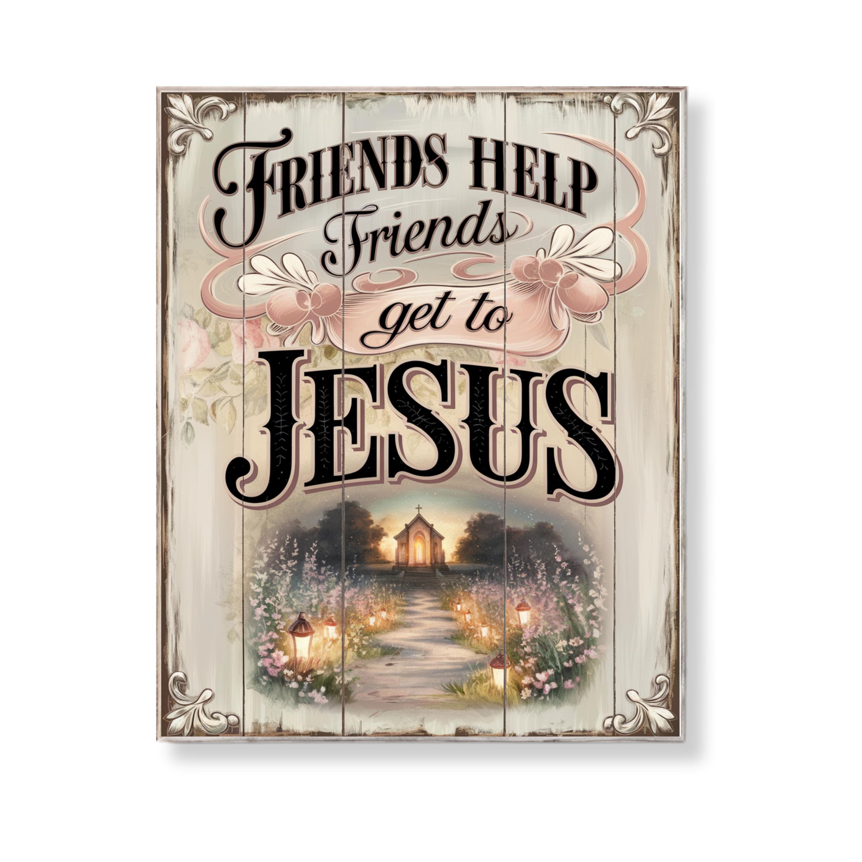 Christian Friendship Wall Art Encouragement Bible Verse Sign Shabby Chic Printable Chapel Path ...