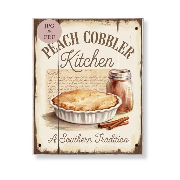 Peach Cobbler - Etsy